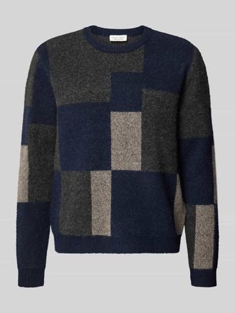Casual Friday Regular Fit Strickpullover mit gerippten Abschl&uuml;ssen
