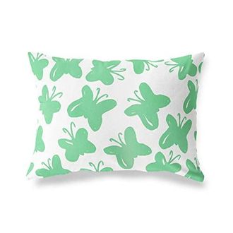 Bonamaison Le Jardin du Lin Kissenbezug Zierkissenbezug Petrol Grün-Weiß Kissenbezug, Für Bett, Auto, Sofa, Haus, Wohnzimmer, Schlafzimmer, Dekoration, 45x60 Cm 