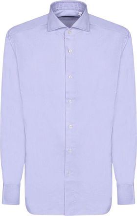 Dell'Oglio Homme, Chemises, Bleu, Taille: S Long Sleeve Shirt