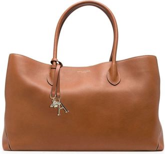 Aspinal of London sac cabas en cuir à logo imprimé - Marron