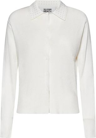 Silvian Heach Maglia mit Kragen und dekorativen Details - - Knitwear - Damen - Wei&szlig; - XS