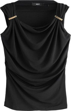 Next Blusentop Ärmelloses, drapiertes Top mit Metalldetails (1-tlg)