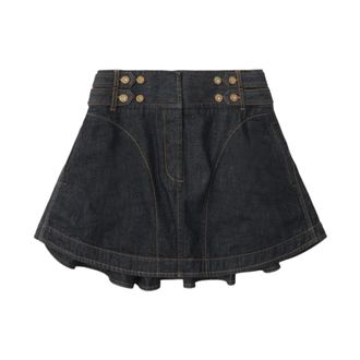 Zimmermann Femme, Jupes, Bleu, Taille: 36 FR Jupe en jean avec ceinture