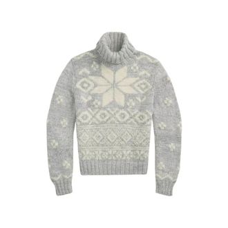 Polo Ralph Lauren Femme, Pulls, Gris, Taille: 38 FR Pull-over col roulé en laine artisanale à motif flocon de neige