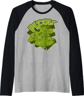 Teenage Mutant Ninja Turtles TMNT Turtle Power Best Friends Pizza Time LOL Pose Fernseher im Retro-Look Raglan