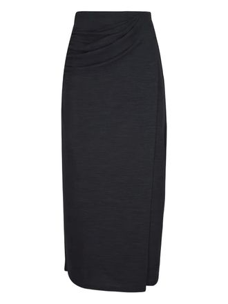 Vince jupe mi-longue drap&eacute;e - Gris