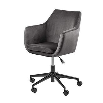 Selsey MARCELIO - B&uuml;rostuhl / Schreibtischstuhl mit Veloursbezug, h&ouml;henverstellbar (Dunkelgrau)