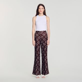 Sandro Pantalon fluide &agrave; imprim&eacute; fleuri