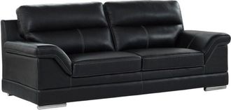 Vente-Unique Vente-unique - Canapé 3 places en cuir de buffle monika - Noir