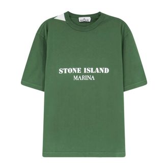 Stone Island Homme, Tops, Vert, Taille: S T-Shirt Col Rond