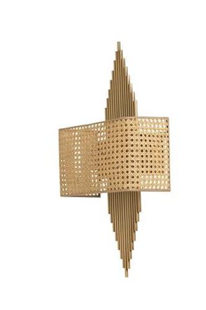 Opviq Elegant Gold Wall Lamp, Metal Body with Fabric Lampshade, 30 cm Diameter, 65 cm Height, E14 Socket, Max 40W | Stylish Lighting for Modern Spaces