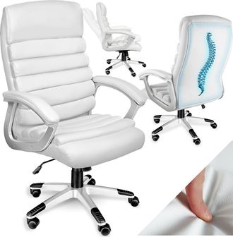 TecTake Design Bürostuhl, Schreibtischstuhl, höhenverstellbarer Chefsessel, Arbeitsstuhl, Bürostuhl ergonomisch, Drehstuhl mit Armlehnen und Wippfunktion, Sof