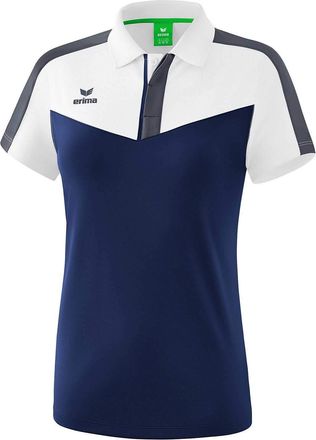 Erima Damen Squad Sport Poloshirt (1112011), weiß/New Navy/Slate Grey, 38
