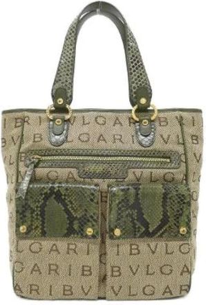 Bulgari Pre-owned Sac Serpent en Toile - Femme - Pre-owned - Beige - Taille: ONE Size