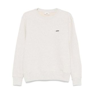 Autry Homme, Sweatshirts et sweats à capuche, Beige, Taille: L Pull Ras du Cou avec Logo Brodé