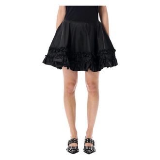 Ganni Duchesse Nylon Minirock - - Skirts - Damen - Schwarzk - S