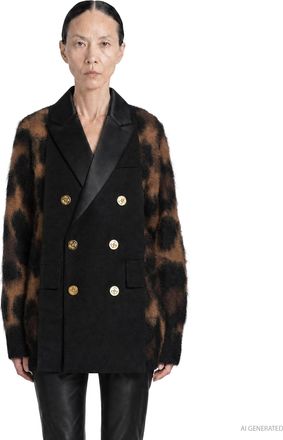 sacai Leopard Wool Knit Cardigan