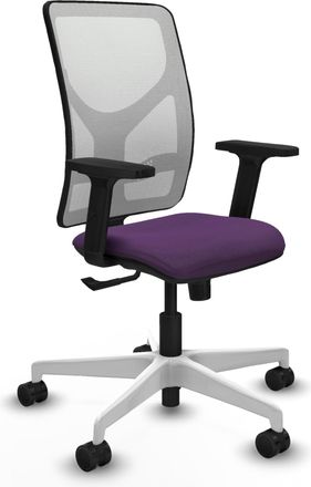 Piqueras y Crespo Violetter Schreibtischstuhl mit 2D-Armlehnen, h&ouml;henverstellbare Lendenwirbelst&uuml;tze, ausgestattet mit 3 Positionen und Schneideschaum, Wei&szlig;/Violett