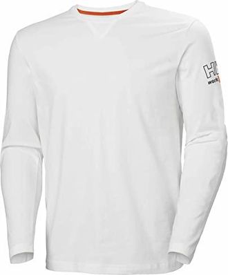 Helly Hansen Helly-Hansen Workwear Kensington Chemise thermique à manches longues pour homme en tricot côtelé durable et léger 92 % coton mélangé, blanc, Taille L