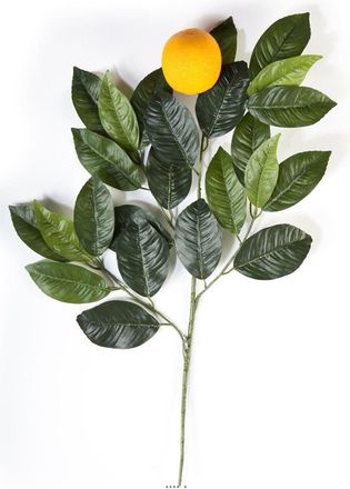 Artificielles com Künstlicher Orangenzweig mit großem Orange, Höhe 60 cm, 24 Blätter
