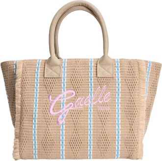 Ga&euml;lle Paris Femme, Sacs, Beige, Taille: ONE Size Raffia Striped Shopper