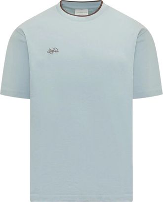 Dr&ocirc;le de Monsieur Homme, Tops, Bleu, Taille: XS T-Shirt &agrave; D&eacute;tails Contrastants