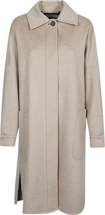 Max Mara Femme, Manteaux, Beige, Taille: 36 FR Wool Blend Shirt Jacket
