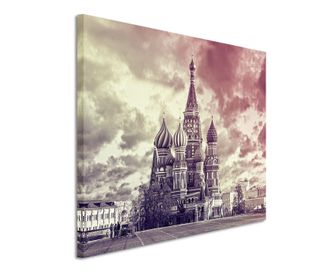 Paul Sinus Art 120x80cm Wandbild Fotoleinwand Bild in Mauve Moskau Russland Roter Platz Basilius-Kathedrale Kirche