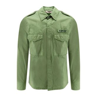 Aspesi Homme, Chemises, Vert, Taille: 2XL Chemise Casual