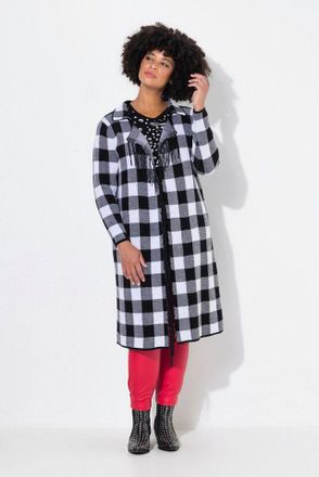 Angel Of Style Strickjacke Strickjacke Straight Fit Karo Fransenkanten