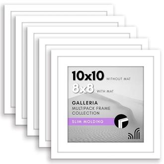 Americanflat Lot de cadres photo de 25,4 x 25,4 cm - Utilisation comme cadre photo de 20,3 x 20,3 cm avec passe-partout ou cadre de 25,4 x 25,4 cm sans passe-parto