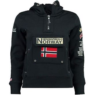 Geographical Norway Gymclass Sweat-Shirt À Capuche Sport, Azul Marino, 12 años Mixte Enfant