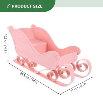 Lurrose Weihnachtsschlitten Dekoration aus Langlebigem Kunststoff Miniaturschlitten In Pink Tischornament für Weihnachtsfeiern und Festdekoration