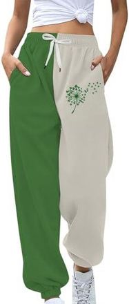Generic HUIFUAO Pantalon de surv&ecirc;tement pour la Saint-Patrick pour femme, pantalon de jogging tr&egrave;fle dr&ocirc;le, costume irlandais de la St Paddys Day, pantalon de