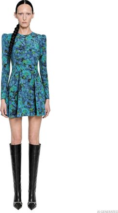 Gucci Printed Silk Crepe de Chine Dress