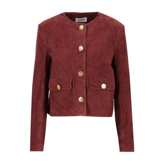 Arma Veste en cuir - Femme - Vestes - Rouge - Taille: 40 FR