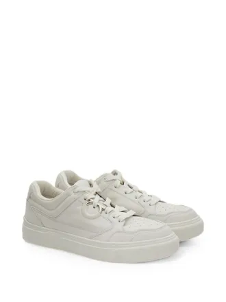 Ferragamo Perforated Leather Sneakers - White
