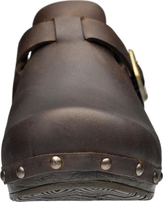 Sanita | Sanila Offener Clog | Original handgemachte, Flexible Leder Clogs für Damen | Anatomisch geformtes Fußbett mit weichem Schaum | Braun | 41 EU