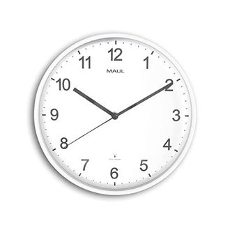 Maul Horloge Murale MAULsprint 30 cm, Horloge Radiopilot&eacute;e &Eacute;l&eacute;gante, Horloge Classique pour Le Bureau, lAtelier et &agrave; la Maison, Bonne Lisibilit&eacute; &Eacute;galement 
