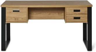 Jahnke Riva Schreibtisch D 150 Montana Eiche/Schwarz