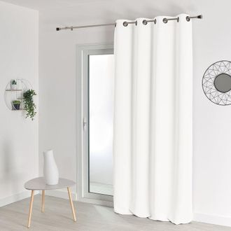 HOME MAISON Rideau occultant ignifugé non feu M1 Blanc 140x260 cm