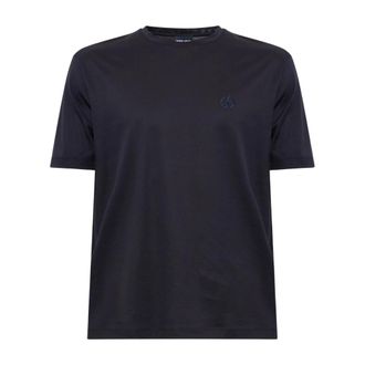 Giorgio Armani Baumwoll-T-Shirt mit Logo - - Tops - Herren - Blau - XL