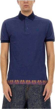 Etro Polo Roma - Homme - Tops - Bleu - Taille: M