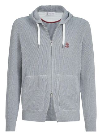 Brunello Cucinelli hoodie &agrave; fermeture zipp&eacute;e - Gris