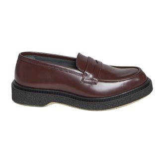 Adieu Paris Bordeaux Leder Mokassin Schuhe - - Shoes - Damen - Rot - 36 EU