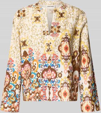 Stefanel Regular Fit Bluse aus Leinen-Baumwoll-Mix