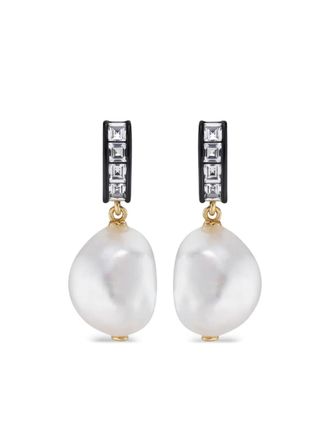 V JEWELLERY boucles doreilles Blythe &agrave; perles - Blanc