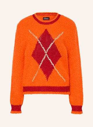 Grace Grace Pullover Mit Glitzergarn orange
