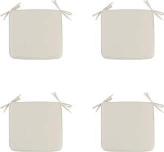 Generic 4er Set Quadratisch Stuhlkissen mit Bändern, 40x40 cm Bequemes Sitzkissen Sitzpolster für Stuhl Weiches Stuhlauflage Sitzauflage Dekokissen für Innen-