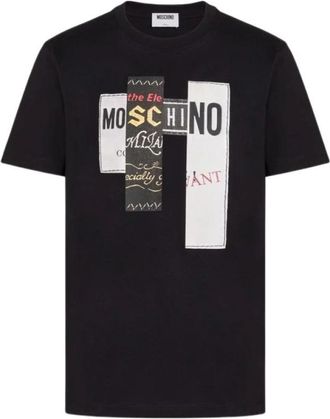 Moschino Bedrucktes T-Shirt aus Baumwoll-Jersey - - Tops - Herren - Schwarzk - M